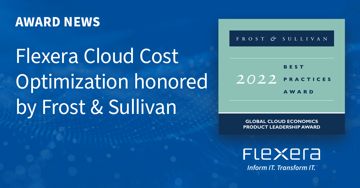 Flexera Cloud Cost Optimization honored by Frost & Sullivan